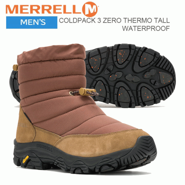 メレル コールドパック 3 ゼロ サーモ トール ウォータープルーフ ライ 防滑 防水 保温 MERRELL OLDPACK 3 ZERO THERMO TALL WATERPROOF RYE