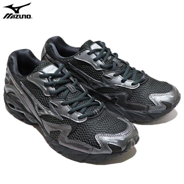 ミズノ スニーカー ランニングシューズ ウエーブ ライダー 10 メンズ レディース ブラック メタリックグレー MIZUNO WAVE RIDER 10 D1GA243108