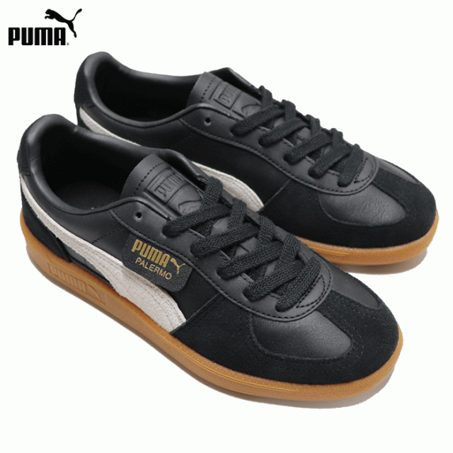 プーマ スニーカー パレルモ レディース レザー ブラック/ガム Puma PALERMO LTH