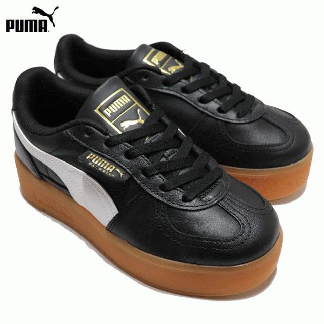 プーマ スニーカー パレルモ エレベータ レディース レザー 厚底 ブラック/ガム Puma PALERMO ELEVATA LTH
