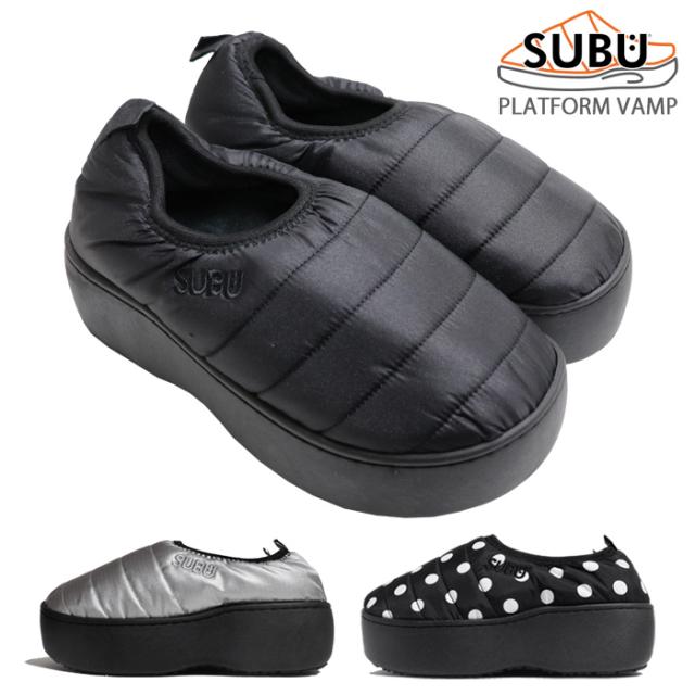 SUBU スブ サンダル レディース スリッポン 厚底 プラットフォーム シューズ 室内履き 温か中綿入り 低反発インソール 防寒 VAMP PLATFORM