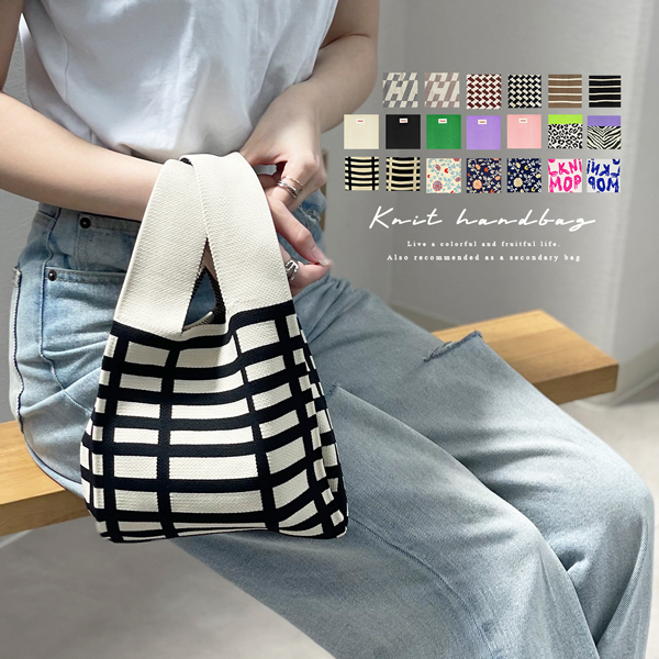 ニット トートバッグ レディース ニットバッグ トートバッグ ミニトート マルシェバック バッグ かばん 鞄 小さめ エコバック ミニバックの通販はau PAY マーケット - Re;Make ...