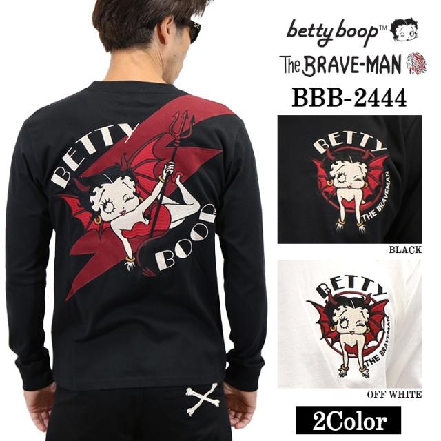 THE BRAVEMAN×BETTY BOOP ベティーブープ 天竺 長袖Tシャツ ロンTEE bbb-2444