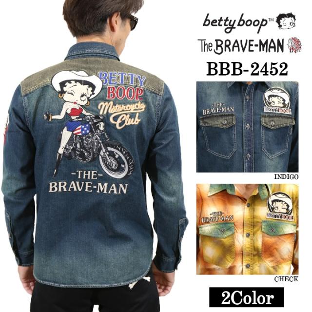 THE BRAVEMAN×BETTY BOOP ベティ・ブープ 長袖シャツ bbb-2452