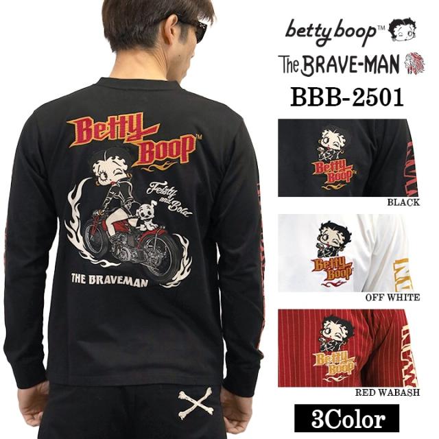 THE BRAVEMAN×BETTY BOOP ベティーブープ 天竺 長袖Tシャツ ロンTEE bbb-2501