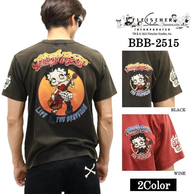 THE BRAVEMAN×BETTY BOOP ベティーブープ 天竺 フロスト加工 半袖Tシャツ bbb-2515