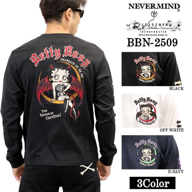 BETTY BOOP NEVERMIND TEE L/S T-SHIRT ベティーブープ ネバーマインド コラボ 天竺 ロンTEE 長袖 Tシャツ bbn-2509