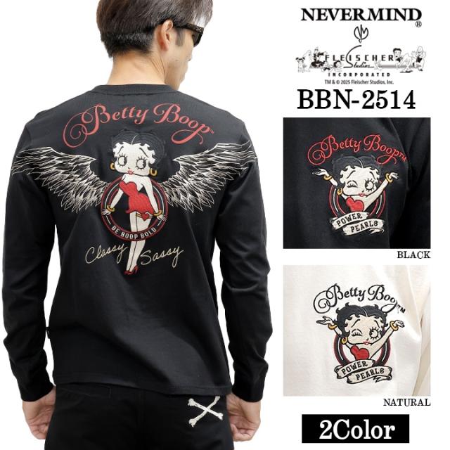 BETTY BOOP NEVERMIND TEE L/S T-SHIRT ベティーブープ ネバーマインド 天竺 ロンTEE 長袖 Tシャツ bbn-2514
