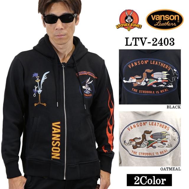 VANSON×LOONEY TUNES バンソン ルーニー コラボ 裏毛 F/Zパーカー ltv-2403