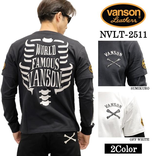 VANSON TEE FAKE L/S T-SHIRT バンソン 天竺 フェイク ロンT 長袖Tシャツ メンズ nvlt-2511