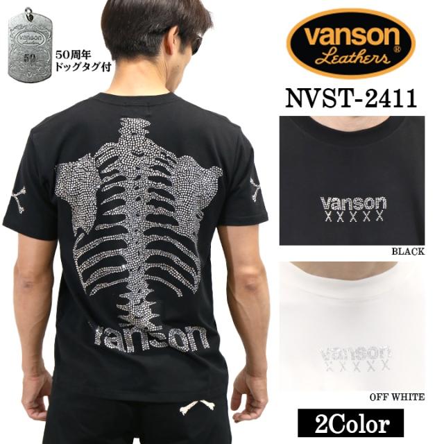 VANSON バンソン 50周年記念モデル ベア天竺 半袖Tシャツ nvst-2411