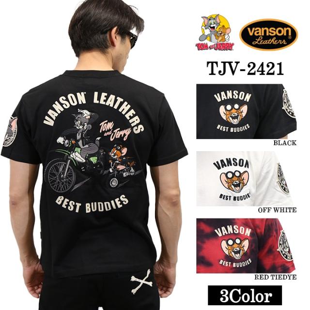 VANSON×TOM&JERRY バンソン トム＆ジェリー 天竺 半袖Tシャツ tjv-2421