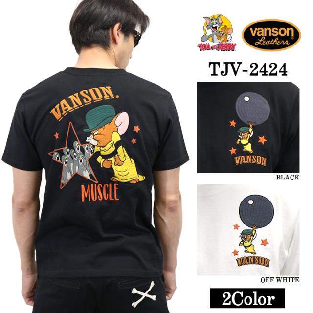 VANSON×TOM&JERRY バンソン トム＆ジェリー 天竺 半袖Tシャツ tjv-2424