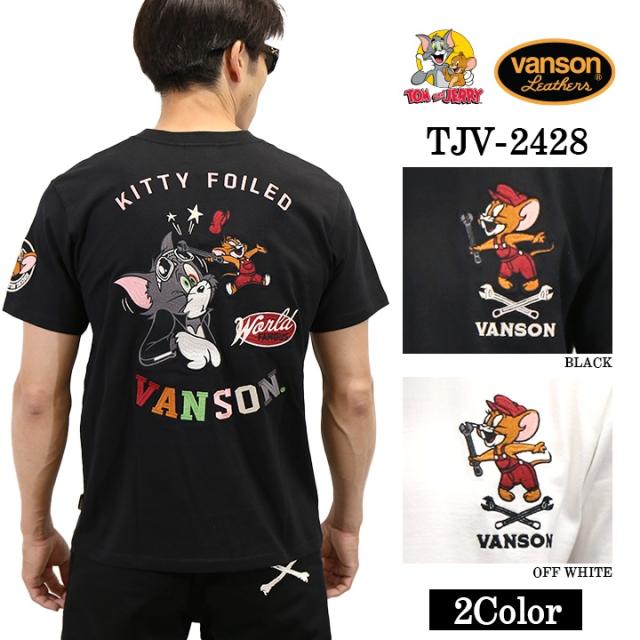 VANSON×TOM&JERRY バンソン トム＆ジェリー 天竺 半袖Tシャツ tjv-2428