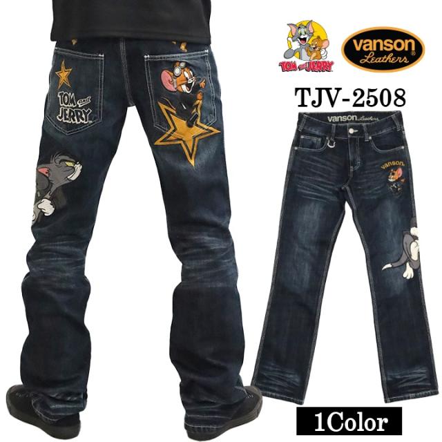 VANSON×TOM&JERRY バンソン コラボ トムとジェリー デニムパンツ ジーンズ ボトム tjv-2508