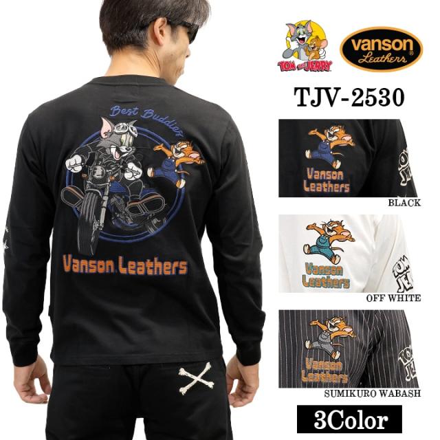 VANSON TOM&JERRY TEE L/S T-SHIRT バンソン トムとジェリー コラボ 天竺 ロンTEE 長袖Tシャツ tjv-2530