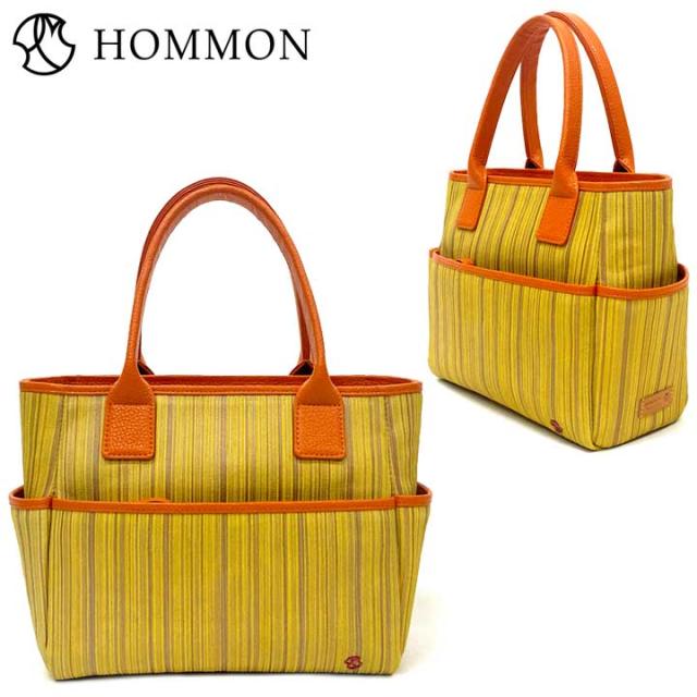 ホンモン コーデュロイ イタリアンスムースレザー カートバッグ バターカップ×オレンジ メンズ レディース 革 日本製 HMK-E21656/d HOMMON HAKATA