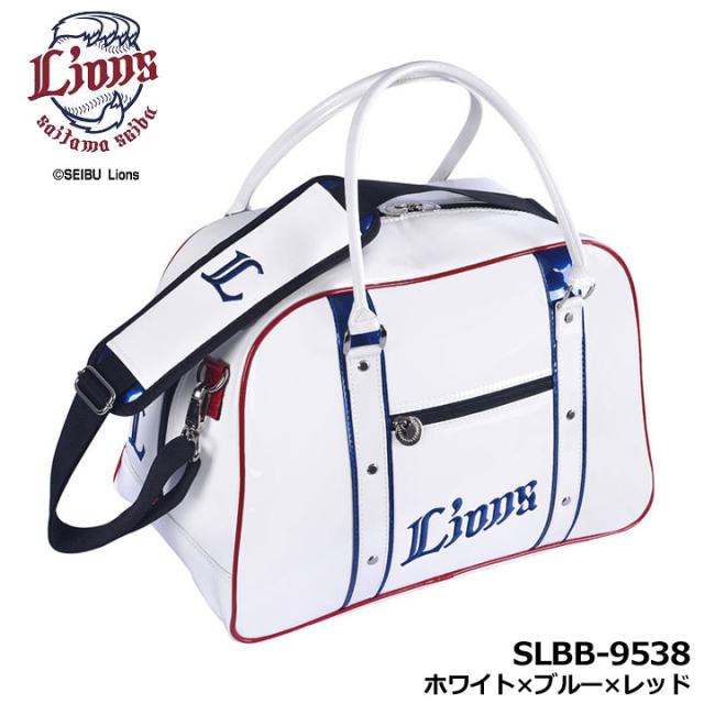 埼玉西武ライオンズ SLBB-9538 ボストンバッグ ホワイト×ブルー×レッド  BOSTON BAG シューズポケット内蔵 ゴルフ SAITAMA SEIBU LIONS LEZAX