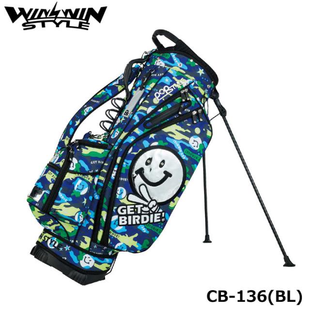 ウィンウィンスタイル CB-136 ゲットバーディカモ トリコロール(ブルー)  マルチカラースタンドバッグ GET BIRDIE! CAMO MULTI COLOR STAND BAG ゴルフキャディバッグ WINWIN STYLE