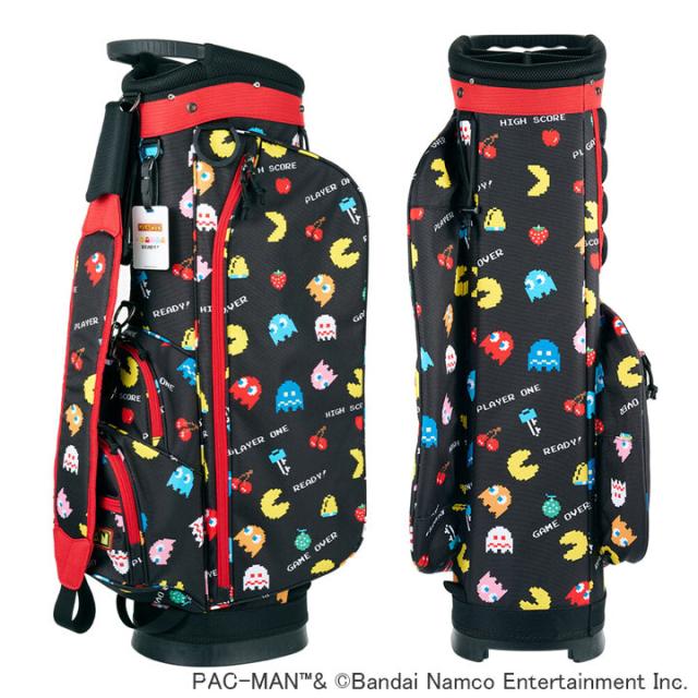 パックマン OCB0009 カートバッグ レッド 9.5型 2.6kg スタンド式 5分割 47インチ対応 バンダイ ナムコ 公式 ゲーム キャラクター  PAC-MAN BANDAI NAMCO  ゴルフバッグ  カート式  キャディバッグ