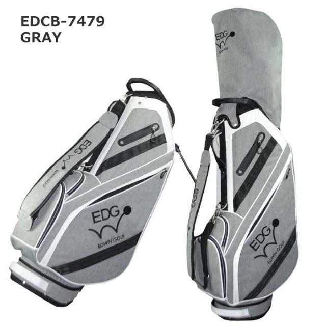 EDWIN GOLF 9.5型スタンドバッグ EDCB-3479 キャディバッグ (グレー)  6分割 47インチ対応   Cart Bag  ゴルフバッグ  スタンド式 エドウィン レザックス  LEZAX