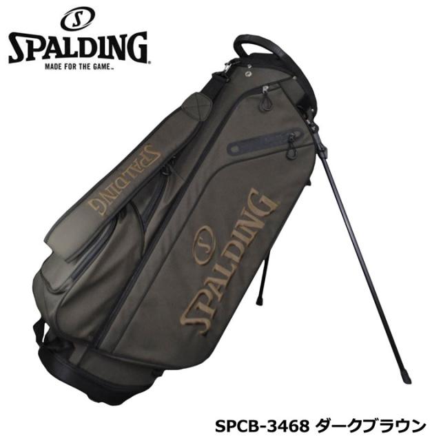 スポルディング 9.5型キャディバッグ SPCB-3468 スタンドバッグ (ダークブラウン)  ６分割 47インチ対応   Stand Bag  ゴルフバッグ  スタンド式 SPALDING レザックス  LEZAX