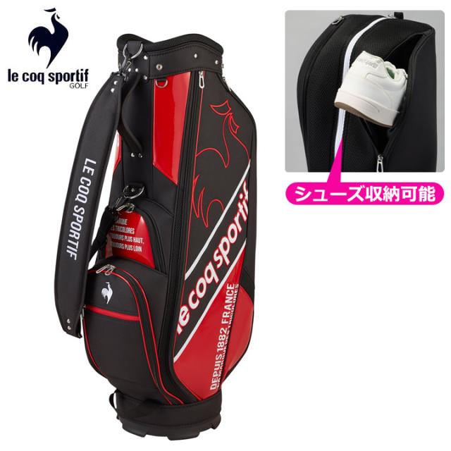 ルコック LG5SCB05M シューズ収納可能フード採用 軽量キャディバッグ  BKRD（ブラック×レッド ）9.0型 47インチ対応 6分割 le coq sportif GOLF 10p