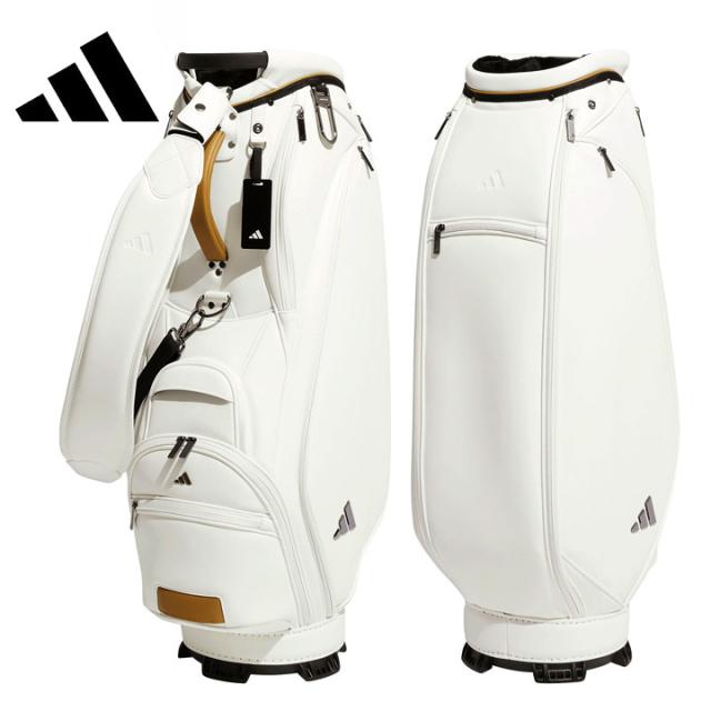 【2025モデル】アディダス JUT50 メンズ プレミアム カート キャディバッグ オフホワイト(JM6719) メンズ ゴルフバッグ 機能的 合成皮革 全天候型 耐久性 adidas golf 20p