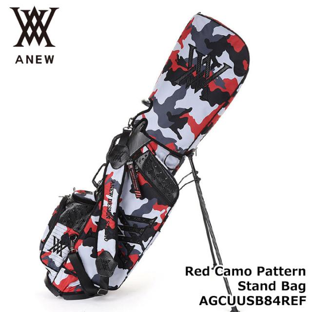 アニュー AGCUUSB84REF レッドカモパターンスタンドバッグ（RED） 4分割 キャディバッグ  ANEW Red Camo Pattern Stand Bag
