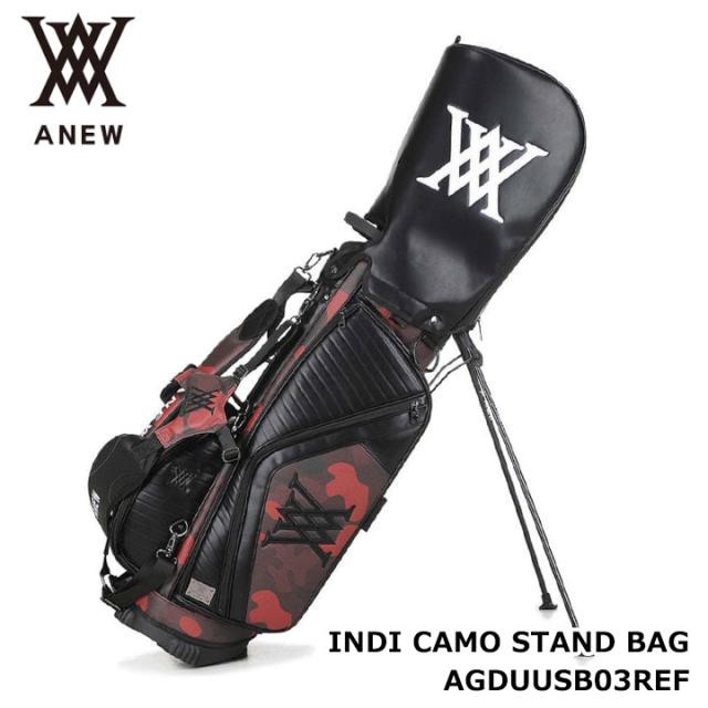 アニュー AGDUUSB03REF インディカモスタンドバッグ（RED） 5分割 スタンドバッグ キャディバッグ 軽量 ANEW INDI CAMO STAND BAG