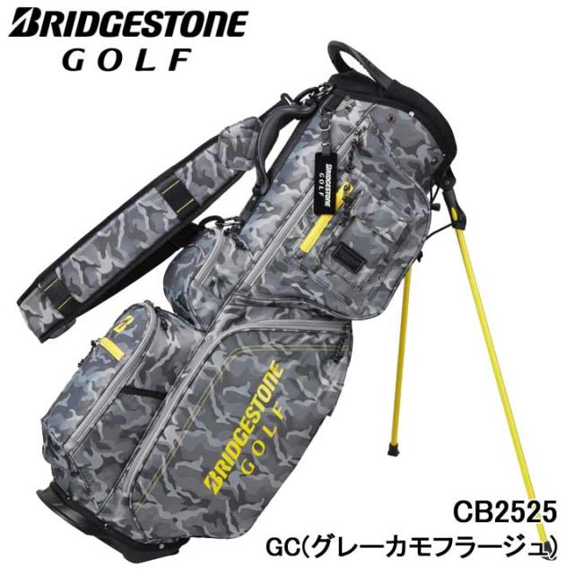 【2025モデル】 ブリヂストンゴルフ CB2525 グレーカモフラージュ 軽量 スタンドモデル キャディバッグ GC 9.0型 2.7kg  BRIDGESTONE GOLF 10p