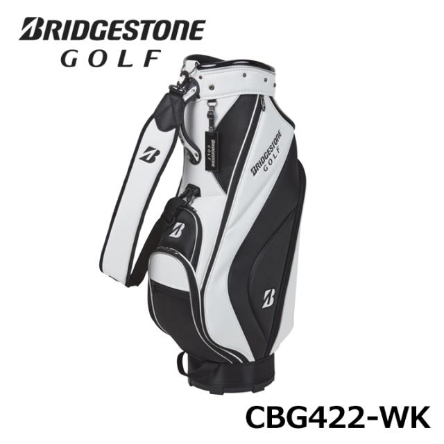ブリヂストン ゴルフ キャディバッグ 軽量ベーシックモデル CBG422 WK 白 黒  9型 2.9kg 軽量  BRIDGESTONE GOLF 10p
