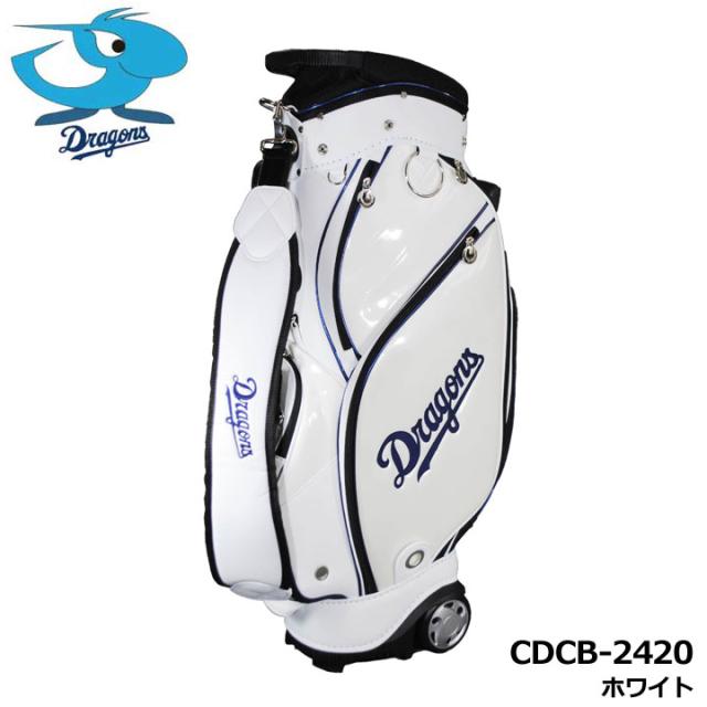 【数量限定】中日ドラゴンズ CDCB-2420 9.0型キャスター付きキャディバッグ ホワイト  カート型 47インチ対応 4.4kg CHUNICHI DRAGONS LEZAX