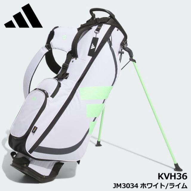 【2025モデル】アディダス KVH36 軽量 アディゼロ スタンド キャディバッグ ホワイト/ライム(JM3034)  7.5型 2.3kg 47インチ White / Lime Burst Mel. adidas 20p