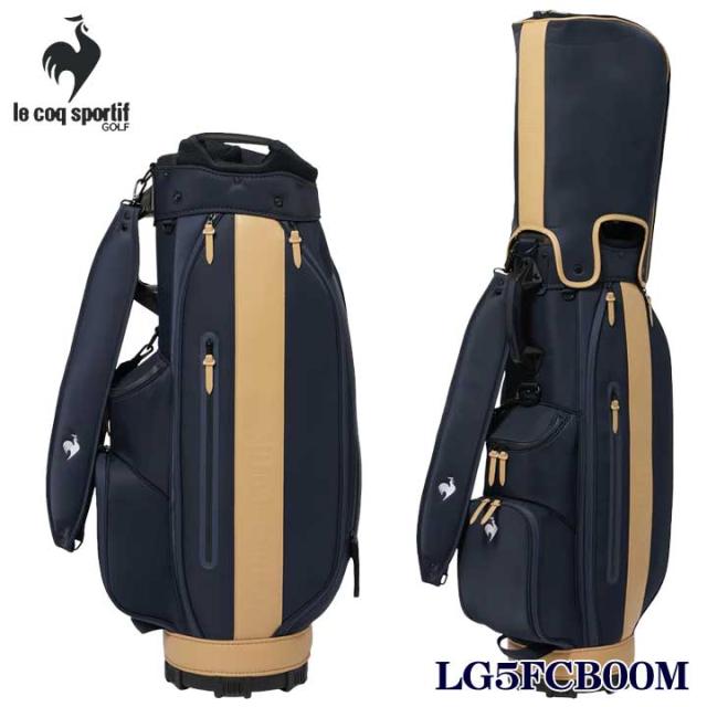【2025モデル】ルコックスポルティフ ゴルフ LG5FCB00M ネイビー(NV00) ナイロン キャディバッグ 9.5型 47インチ対応  le coq sportif GOLF　20p