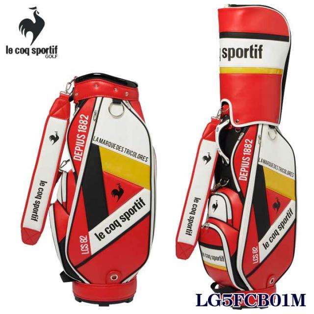 【2025モデル】ルコックスポルティフ ゴルフ LG5FCB01M レッド(RD00) アーカイブデザイン キャディバッグ 9.5型 47インチ対応  le coq sportif GOLF　25p