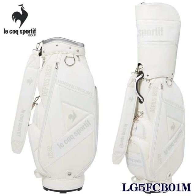 【2025モデル】ルコックスポルティフ ゴルフ LG5FCB01M ホワイト(WH00) アーカイブデザイン キャディバッグ 9.5型 47インチ対応  le coq sportif GOLF　25p