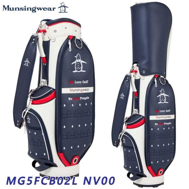 【レディース】【2025モデル】マンシングウェア MG5FCB02L 合皮素材ペンギン刺繍 キャディバッグ ネイビー  Munsingwear NV00 20p