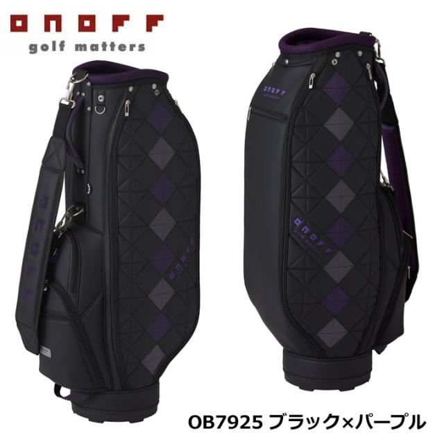 【レディース】オノフ OB7925 キャディバッグ （02）ブラック×パープル  CaddieCaddie Bag 8.5型 46インチクラブ長さ対応 ONOFF