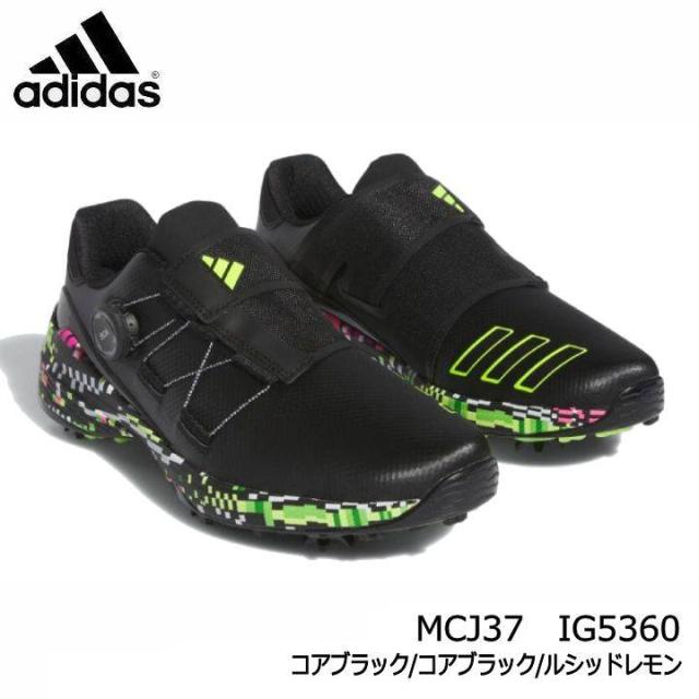 アディダス MCJ37-IG5360 ZG2323 ボア グリッチ メンズ スパイク ゴルフシューズ コアブラック/コアブラック/ルシッドレモン Boa adidas