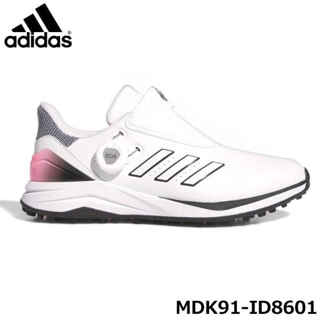 アディダス ウィメンズ ソーラーモーション ボア 24 ID8601 フットウェアホワイト/コアブラック/ピンクスパーク MDK91  ゴルフシューズ レディース adidas GOLF 10p