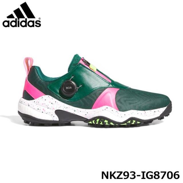 アディダスゴルフ メンズ コードカオス25 ボア  NKZ93  IG8706 カレッジグリーン/ルシッドレモン/ルシッドピンク スパイクレス ゴルフシューズ  adidas GOLF