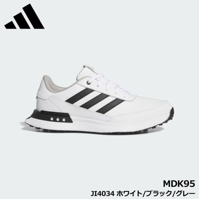 【2025モデル】アディダス MDK95 S2G SL レザー 24 JI4034 ホワイト/ブラック/グレー スパイクレス ゴルフシューズ adidas GOLF 10p