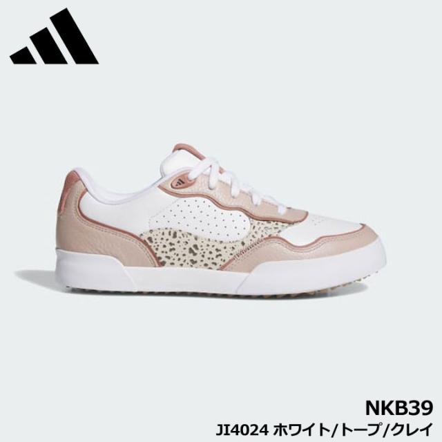 【レディース】【2025モデル】アディダス NKB39 レトロクロス 25 JI4024 ホワイト/トープ/クレイ スパイクレス ゴルフシューズ ウィメンズ adidas GOLF 10p