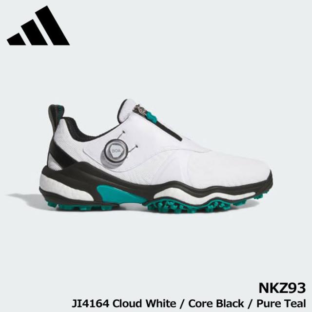 【2025モデル】アディダス NKZ93 コードカオス ボア 25 JI4164 Cloud White / Core Black / Pure Teal スパイクレス ゴルフシューズ Codechaos Boa adidas GOLF