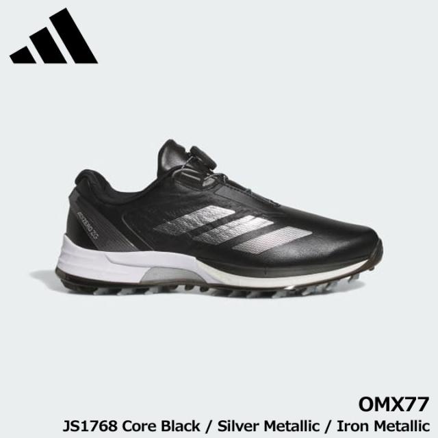 【2025モデル】アディダス OMX77 アディゼロ ZG ロウ ボア スパイクレス JS1768 Core Black / Silver llic / Iron llic adidas GOLF