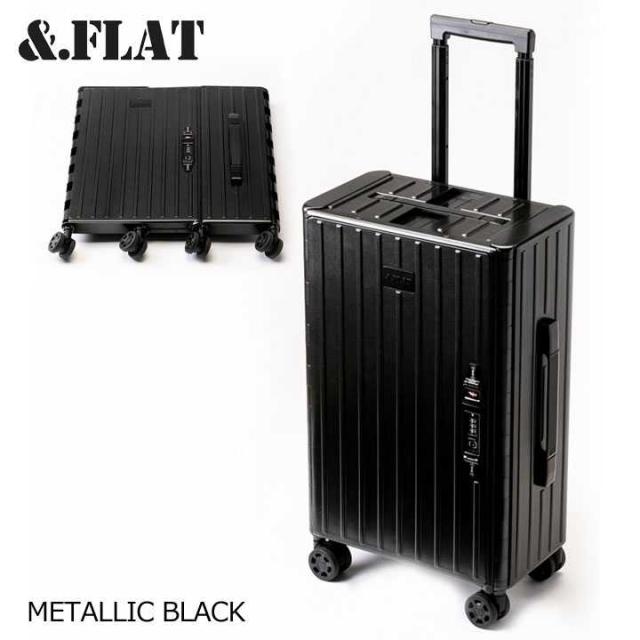 &.FLAT アンドフラット 折り畳みキャリーケース メタリックカラー ブラック 35L FL14-4-00001 CARRY CASE LLIC COLOR BLACK