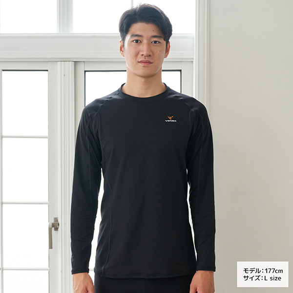 ベネクス リチャージ+ ロングスリーブ メンズ ブラック リカバリー