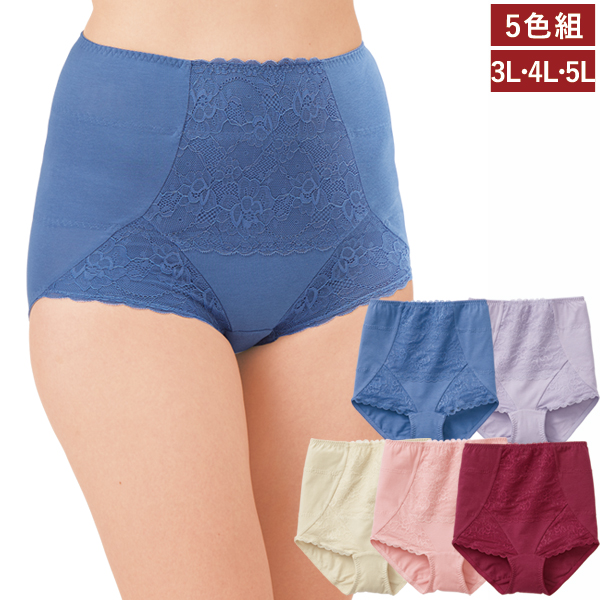 骨盤美人シェイプパンツ 同サイズ5色組 3L・4L・5L レディース 961831
