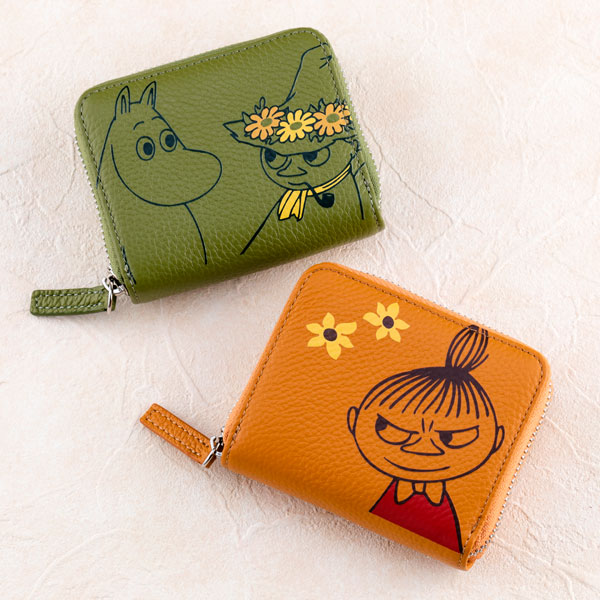 ムーミン 牛革財布 MOOMIN ミニ財布 ラウンドファスナー仕様 トーベ・ヤムソン リトルミイ
